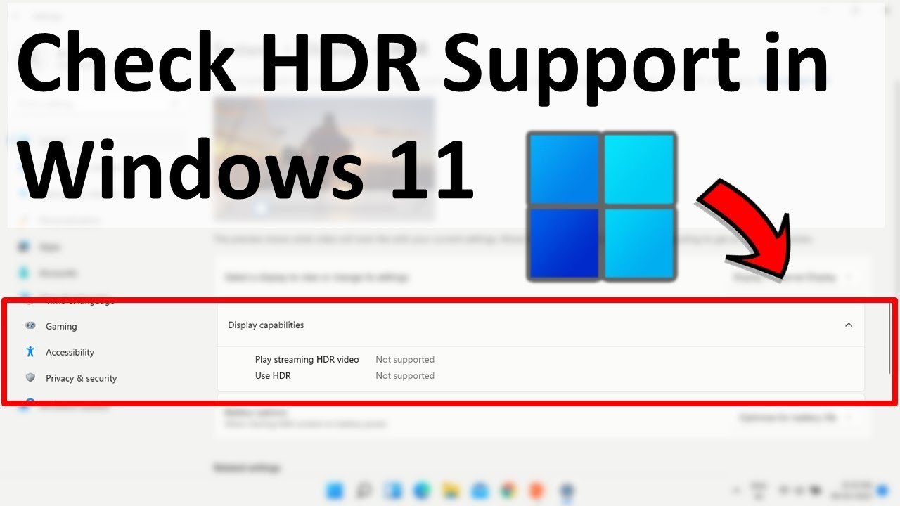 How to Check HDR Support or Not in Windows 11 - YouTube