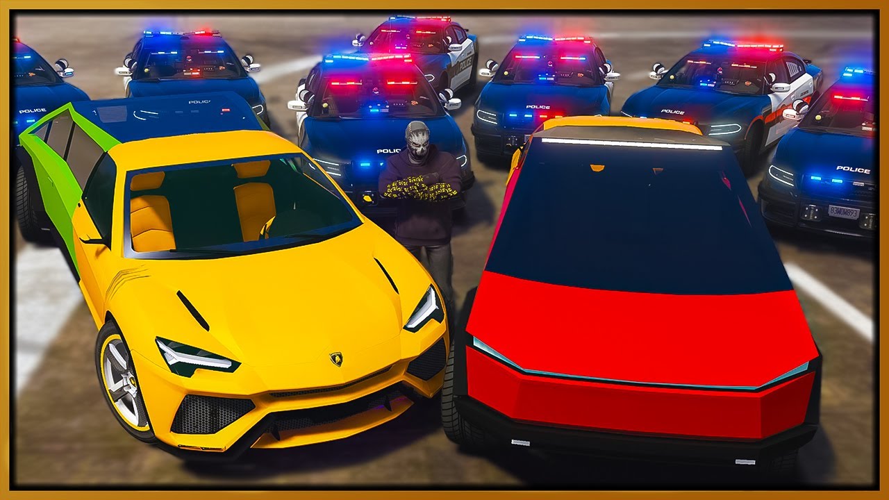 GTA 5 Roleplay - custom LAMBORGHINI TESLA TRUCKS trolling cops ...
