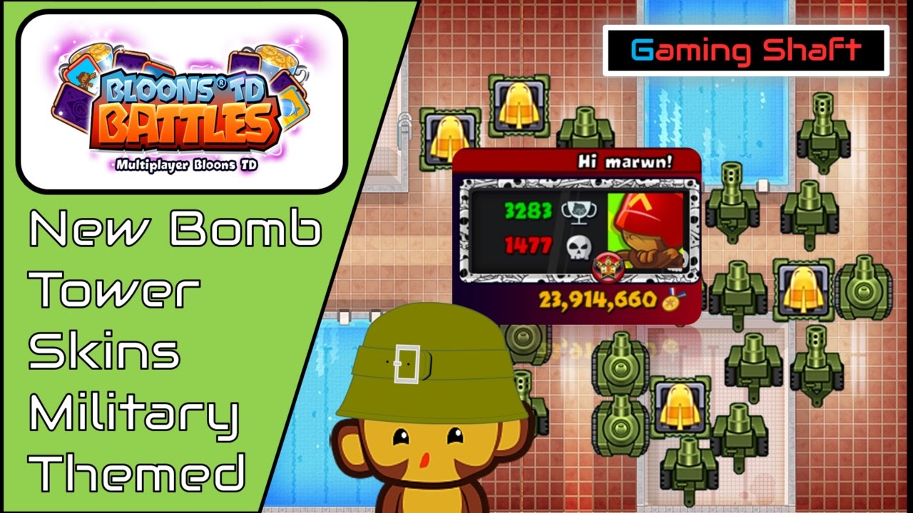 Bloons TD Battles - New Bomb Tower Skins - Tanks :O - BFB Colosseum ...