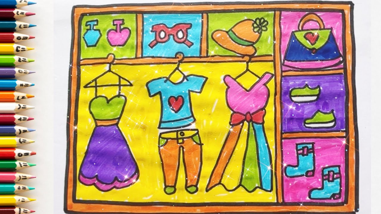 Wardrobe Drawing|| How To Draw Wardrobe Drawing| Wardrobe Drawing ...