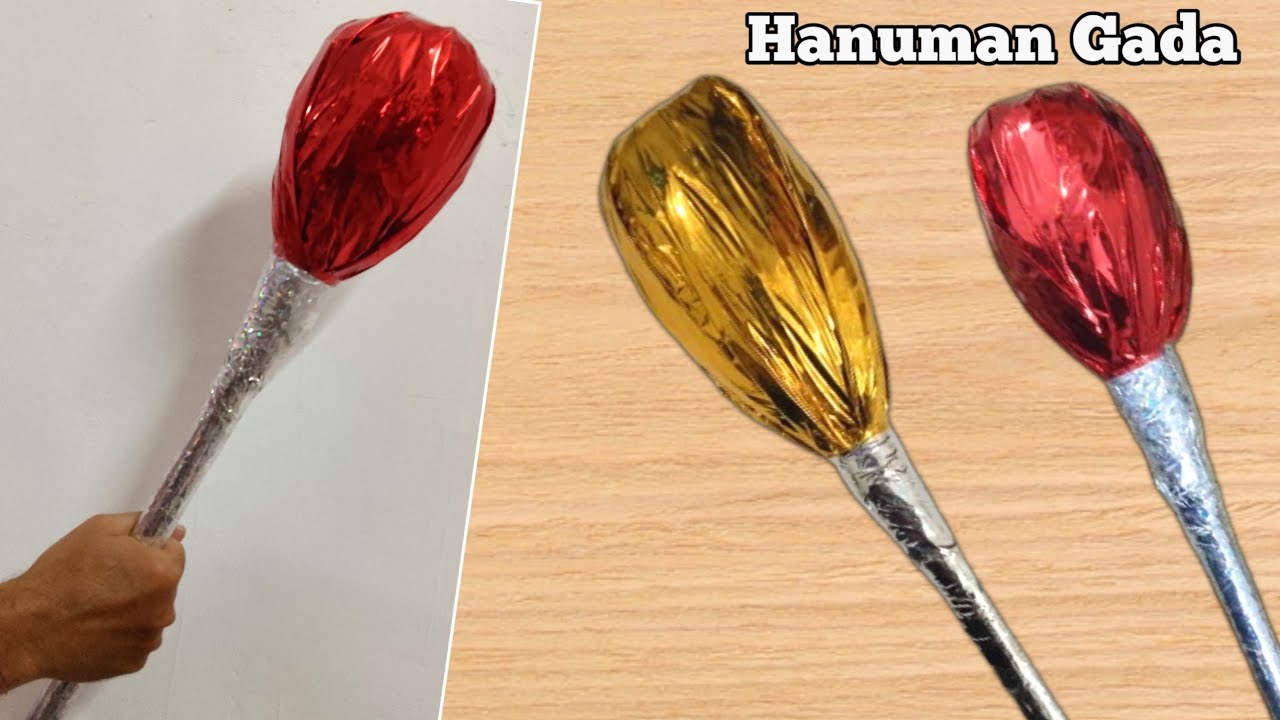 How to make Gada with Newspaper | Hanuman Ji ki Gada kaise banaye ...