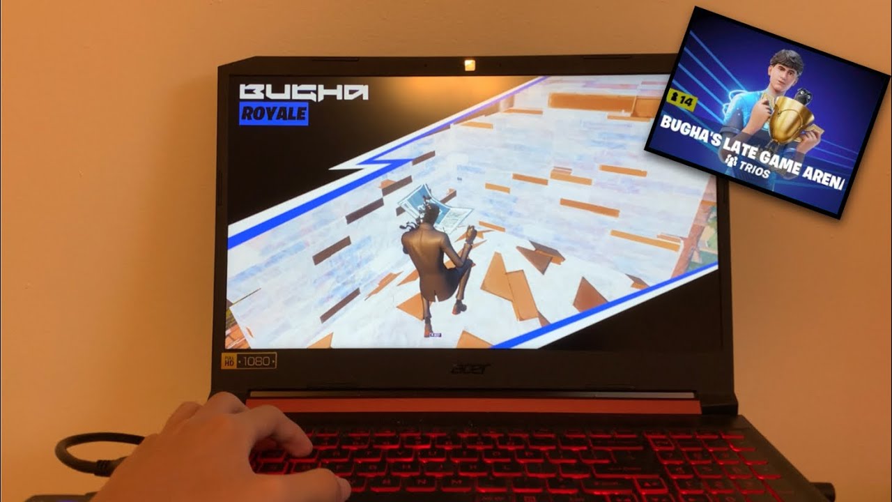 Fortnite Laptop Bugha Late Game Arena Gameplay (60hz 144fps) - YouTube