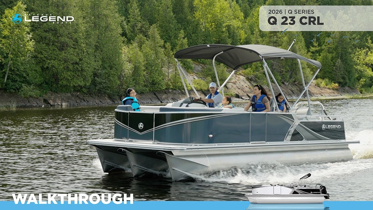 Step Inside the Q 23 CRL – Convertible Rear Lounge Pontoon - YouTube