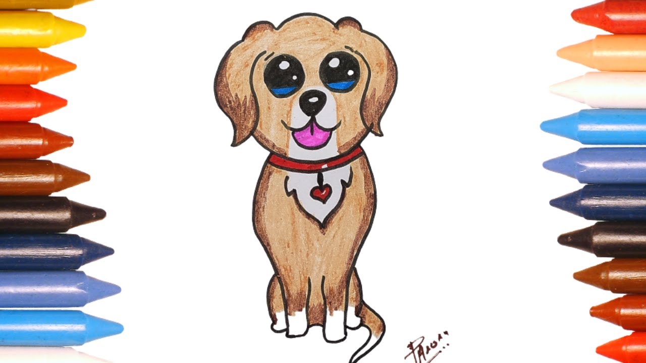 How to draw a dog | Dog drawing | Drawing a dog | Kids drawing | Draw ...