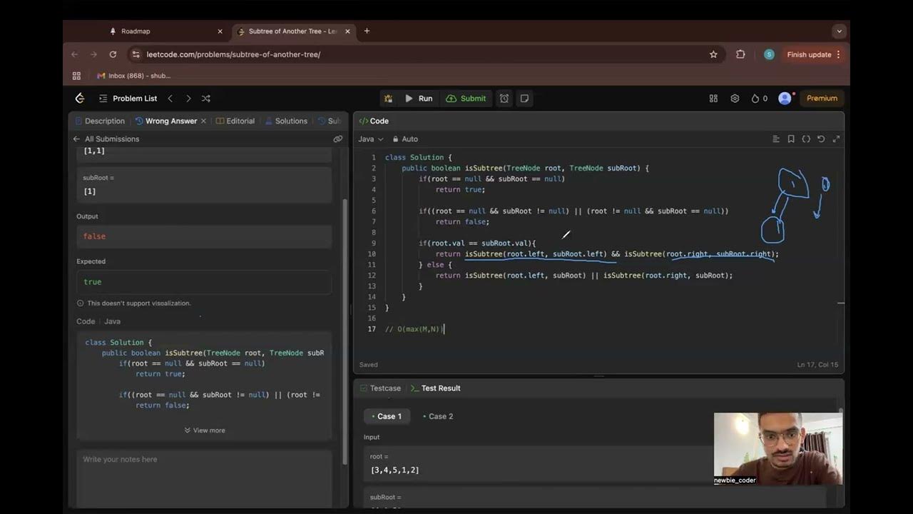 Leetcode everyday until I switch my job | Subtree of another tree ...