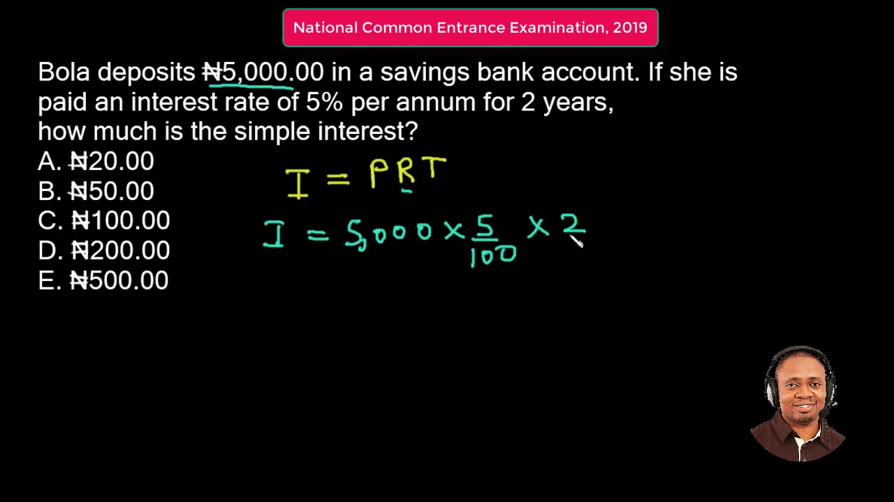 Q5 Simple Interest Common Entrance Examination Past Questions And q5-simple-interest-common-entrance-examination-past-questions-and