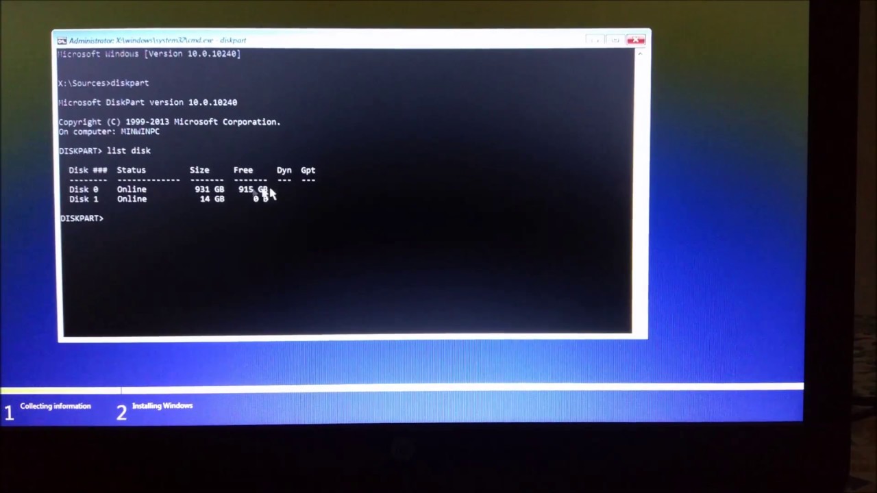 How to solve Windows 10 GPT disc installation problem - YouTube