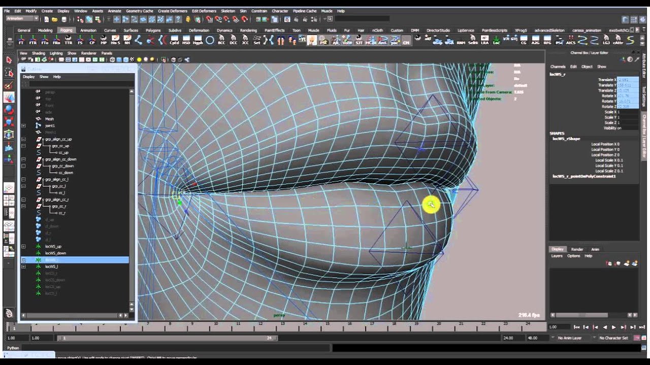 Attach Face Controls on Face Mesh - YouTube