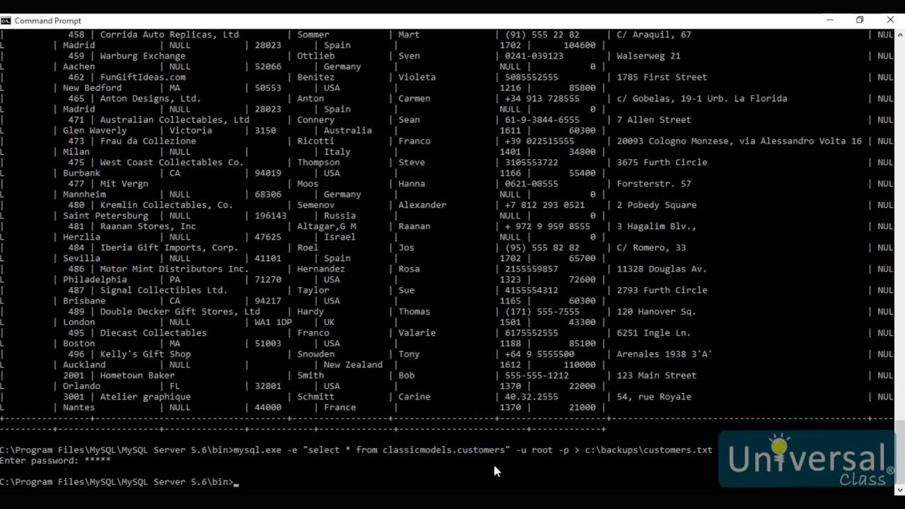 Lesson 9 Backing Up And Restoring Mysql Databases Universalclass Mysql Course Youtube