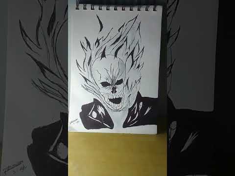 drawing of Ghost Rider with pen ☠️💀 - YouTube