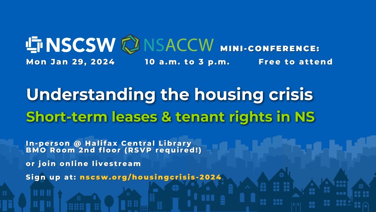 NSCSW mini-conference: Understanding the housing crisis in Nova Scotia ...