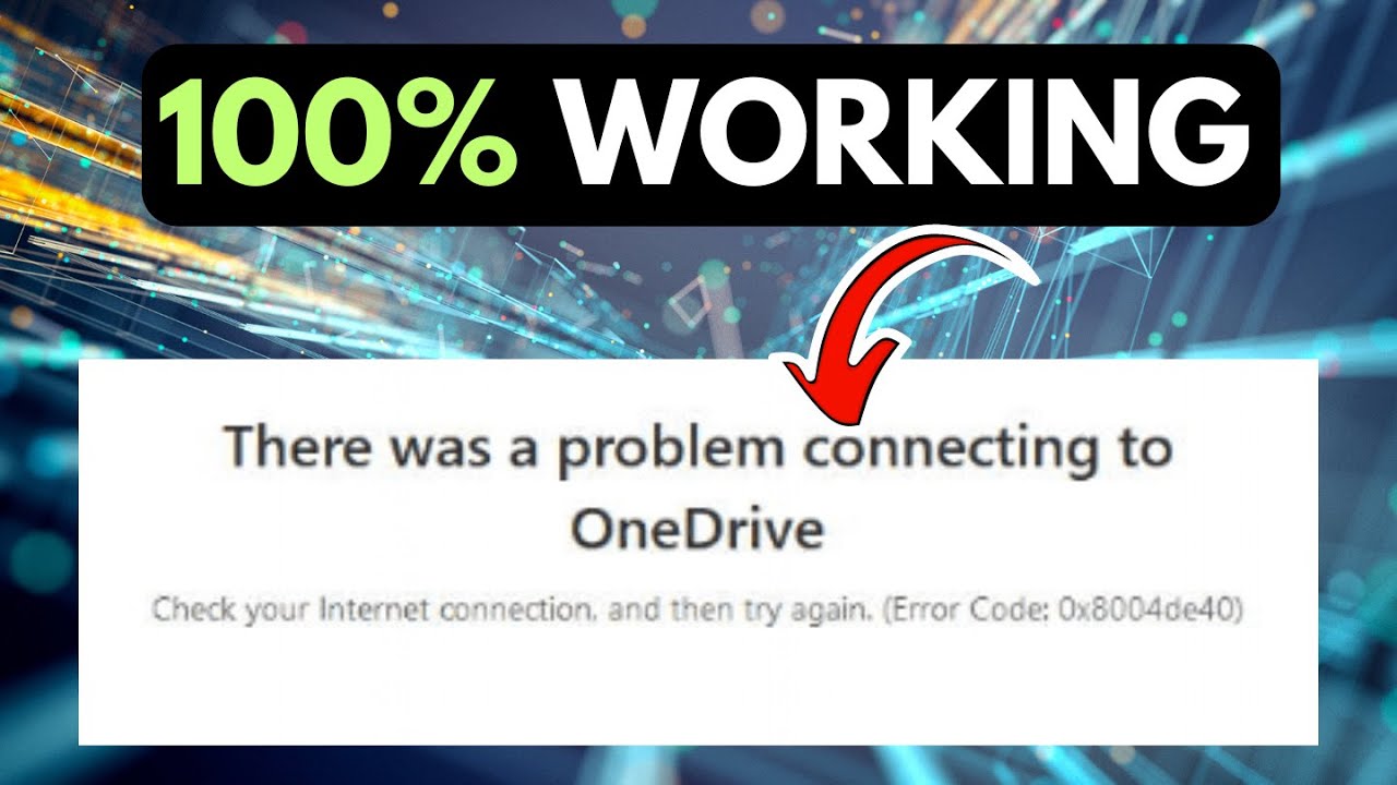 Fix Onedrive Error Code 0x8004de40 On Windows - YouTube