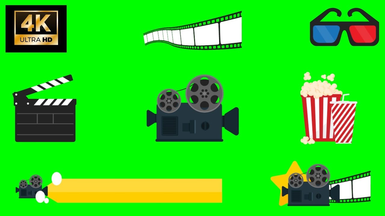Movie Elements Animation Green Screen(Copyright Free) - GS Studio - YouTube