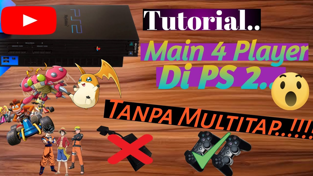 Tutorial cara bermain 4 Player / Main ber 4 di Playstation 2 (PS2 ...
