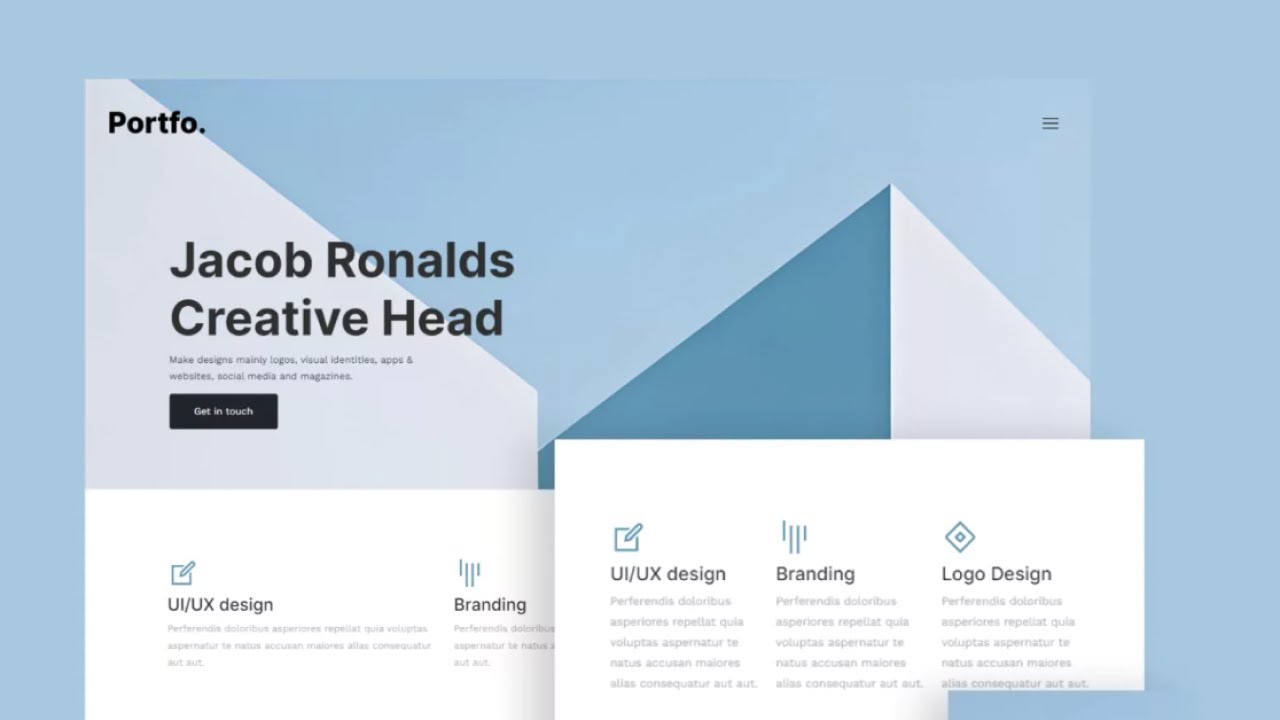 Portfo | HTML CSS Portfolio Website | Source Code Free - YouTube