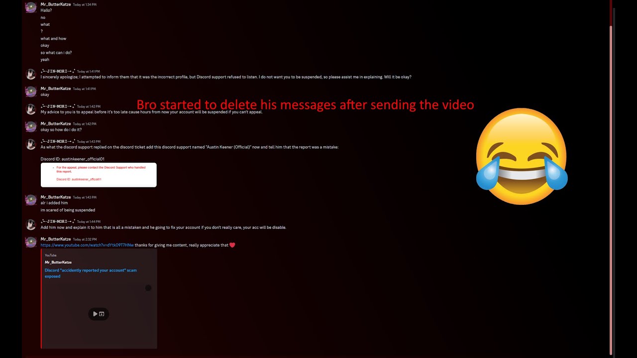 Discord "accidently reported your account" scam exposed - YouTube