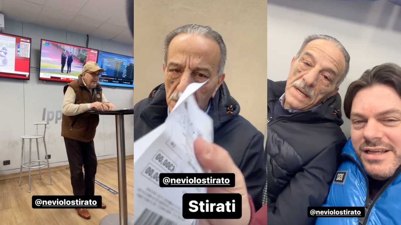 Filippo Champagne e Nevio escono dalla sala scommesse dei cavalli ...