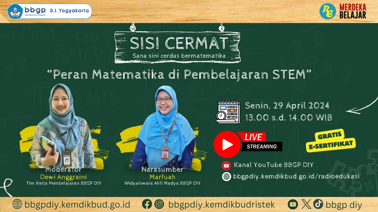 (2024) Sisi Cermat Seri 10: Peran Matematika di Pembelajaran STEM - YouTube