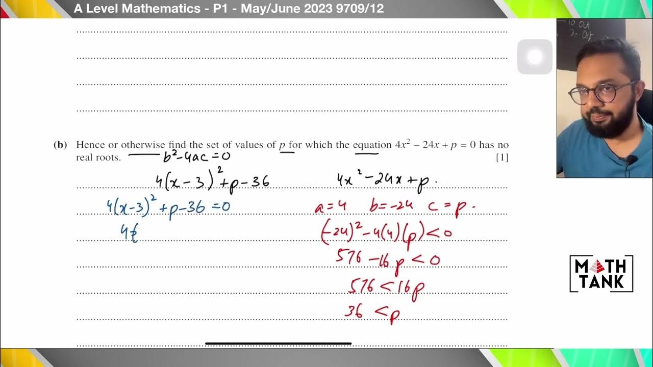 9709/12/M/J/23 A Level Mathematics 9709 - P1- May/June 2023/12 - YouTube