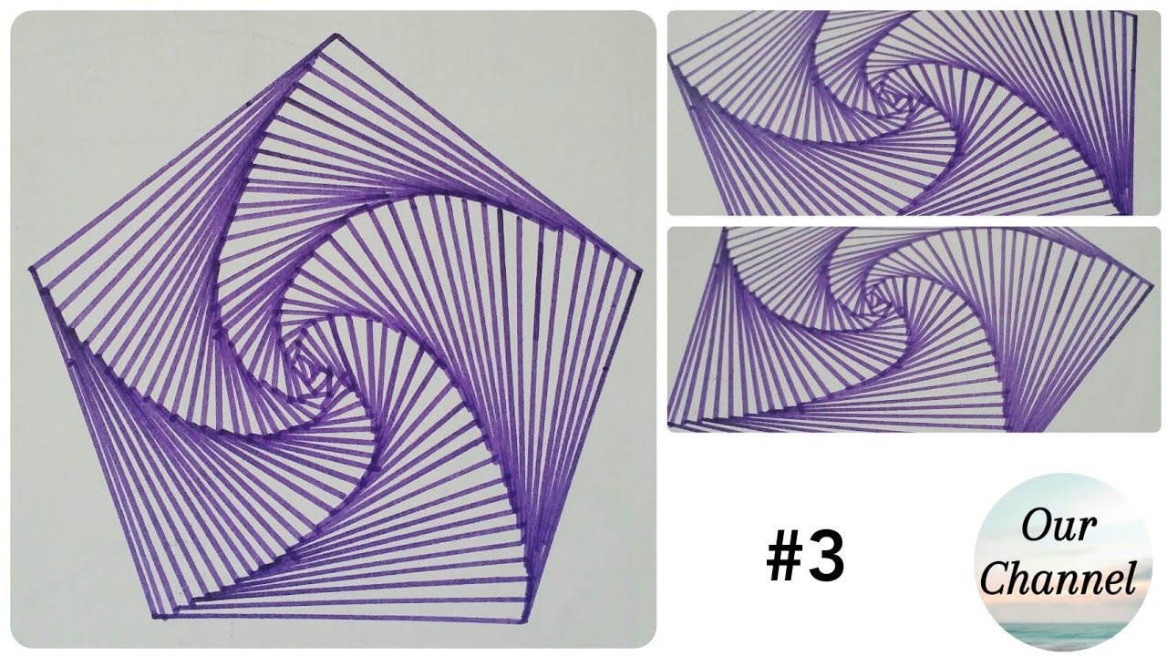 Spiral Pentagon Drawing | Easy Method to Draw - YouTube