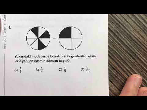 5. Sınıf Kesirlerle İşlemler Soru Çözumu (MEB Kazanım Kavrama Testi5 )