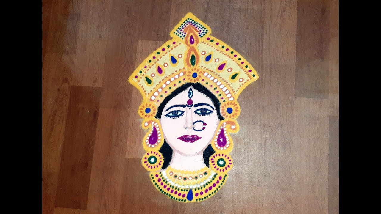 Durga mata rangoli I Navratri Dussehra Durga Puja Laxmi Pooja Diwali ...