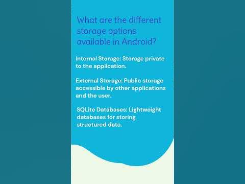 What are the different storage options available in Android? - YouTube