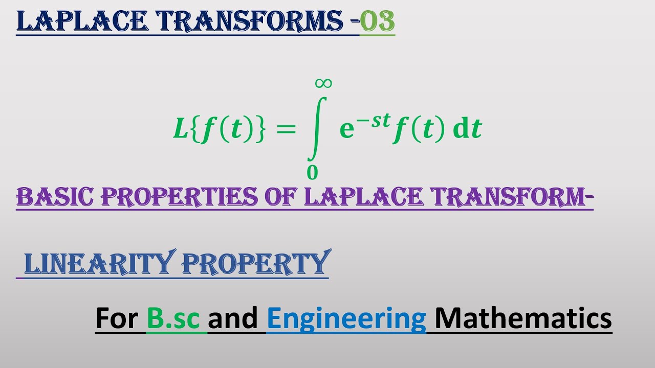 Linearity property of the Laplace transform #mathematics #math # ...