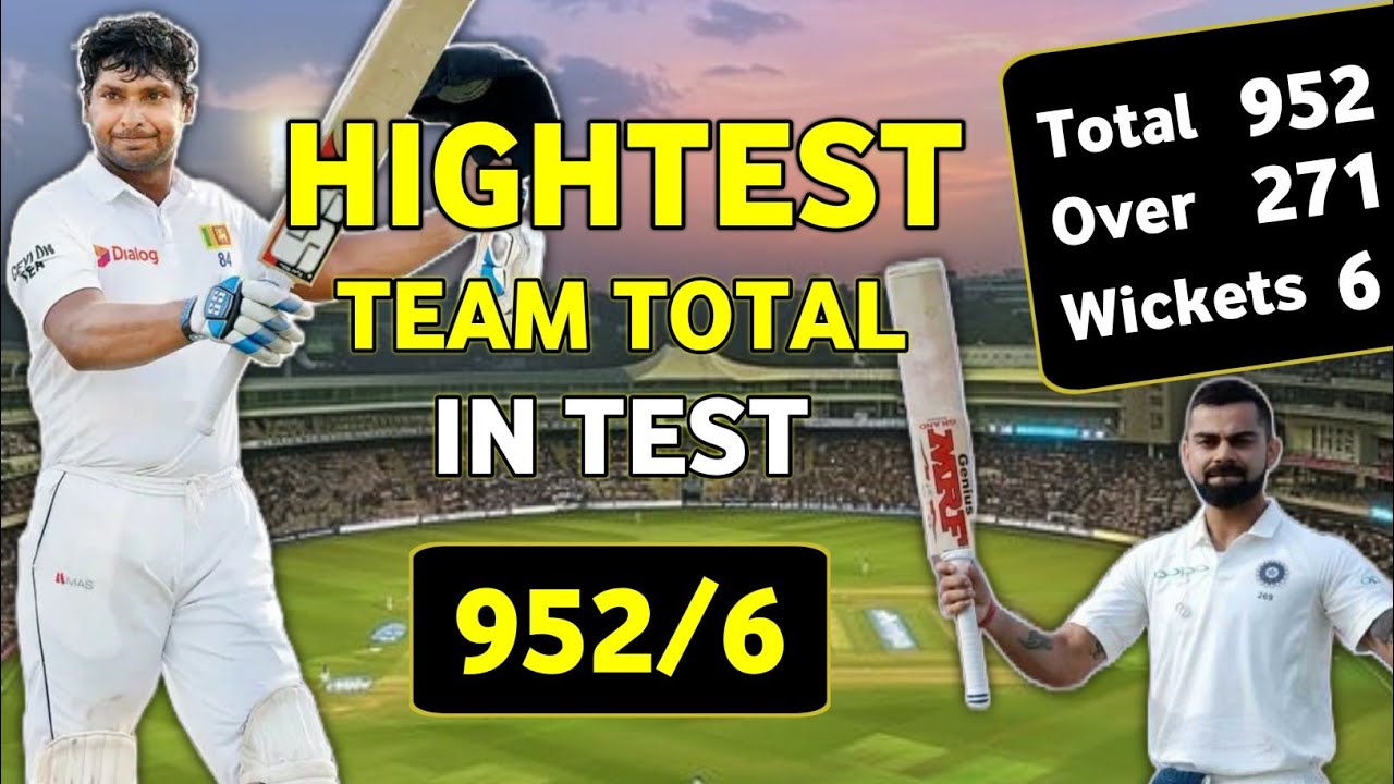Top 10 Highest Team Totals in Test Cricket History | Unbreakable ...