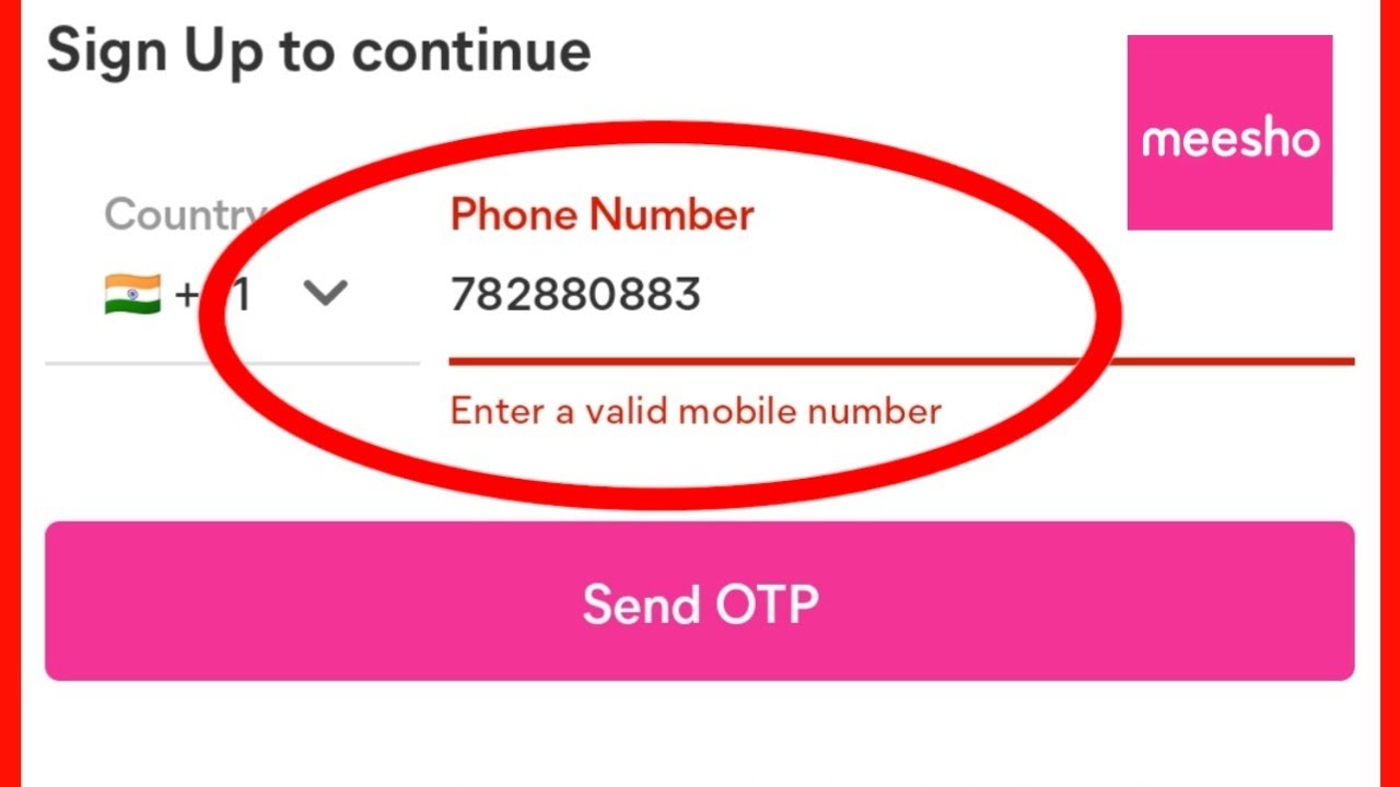 Meesho App Fix Enter A Valid Mobile Number Problem Solve - YouTube
