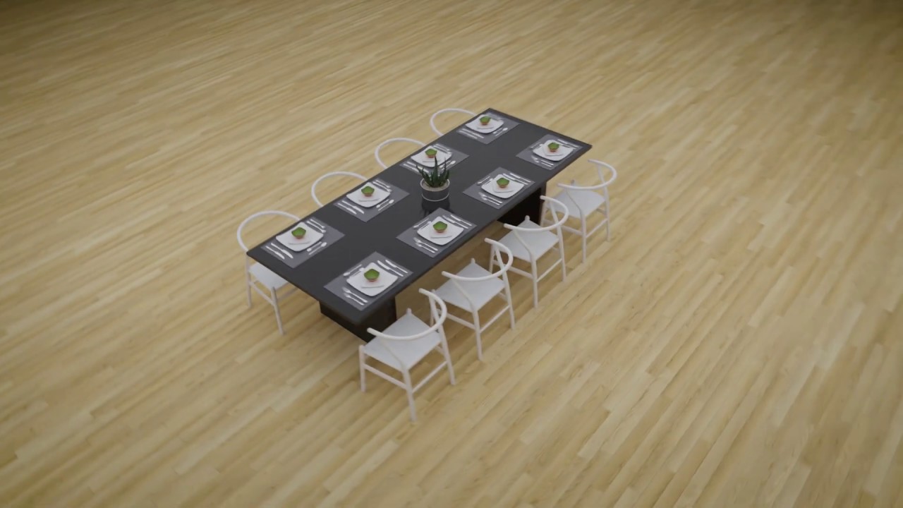 Dining room table set - Modeled and rendered in Blender - YouTube