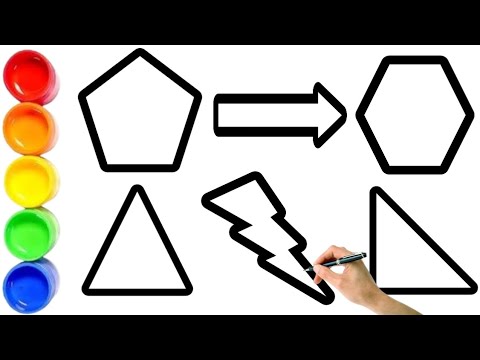 2D shape drawing for kids , colors name for toddlers , preschool ...