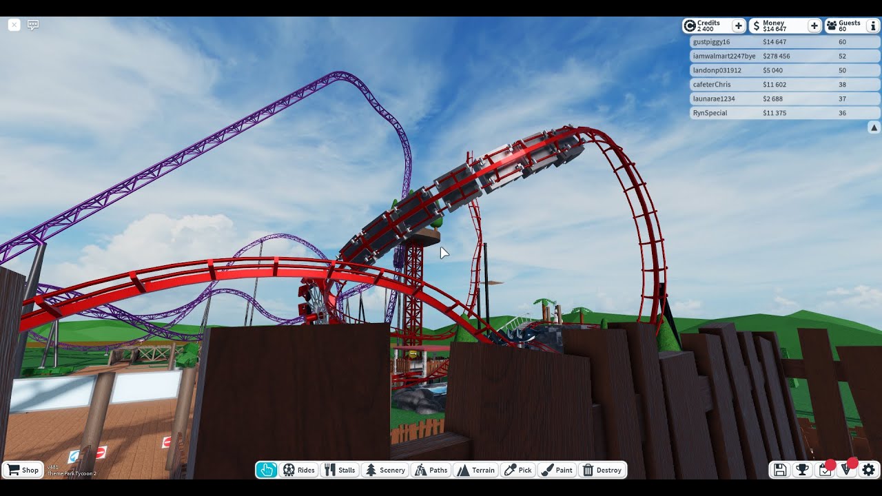 pov of the roller coasters in my theme park - YouTube
