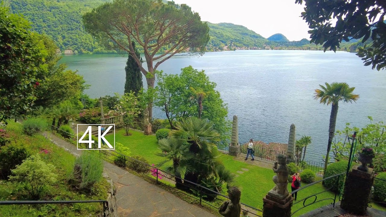 Walking in a small Botanical Garden in Morcote, Switzerland. 4K. - YouTube