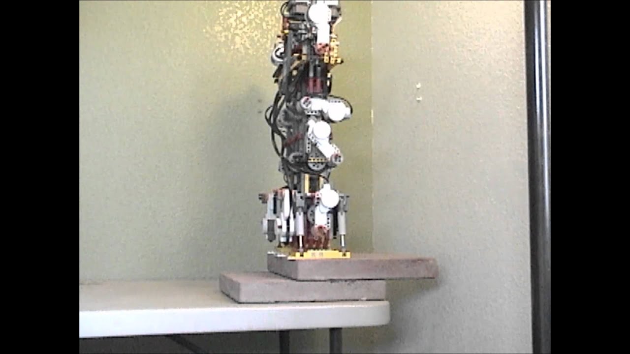 Biped Lego Mindstorms NXT X 2 5 First testing on steps - YouTube