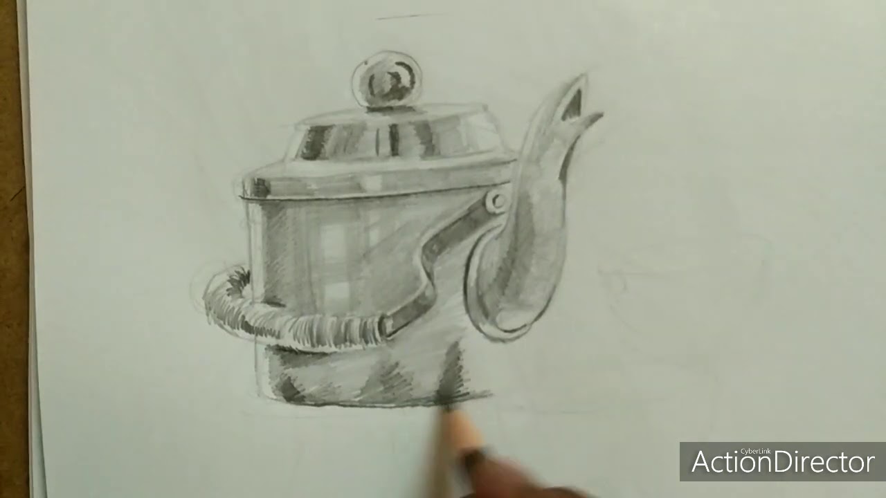 The best drawing How to draw a pot for tea cup pencil sketch very easy ...
