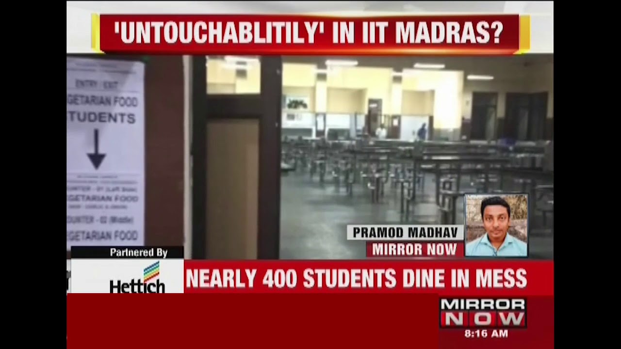Separate mess entry for veg, non veg students at iit-Madras Chennai ...