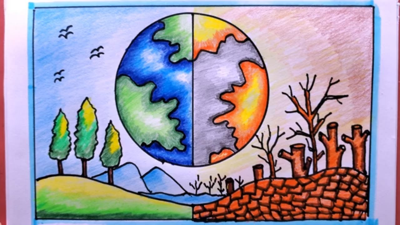 How to draw world environment day/Save World Save nature drawing - YouTube