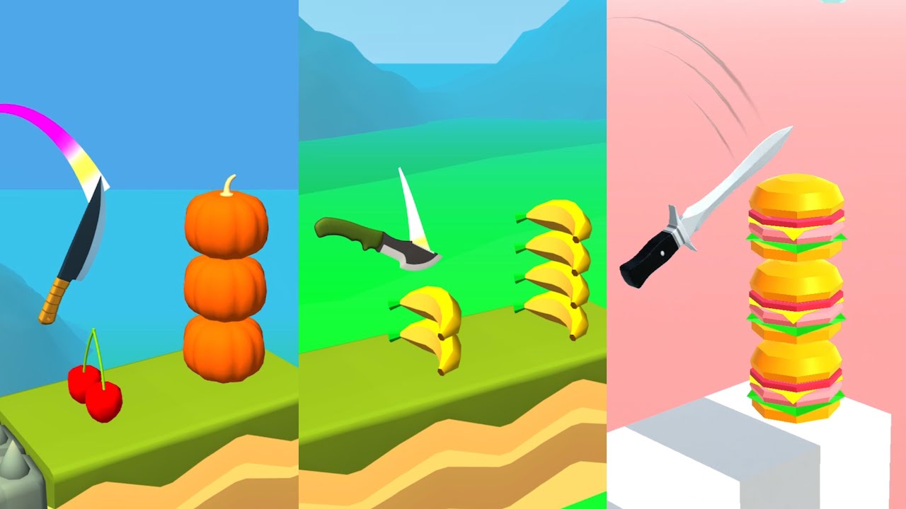 Knife Jump vs Slicer vs Slice Masters Very Satisfying And Relaxing ASMR ...