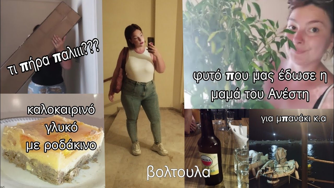 #vlog τι πήρα πάλι | καλοκαιρινό γλυκό με ροδάκινο | φυτό που μας έδωσε ...
