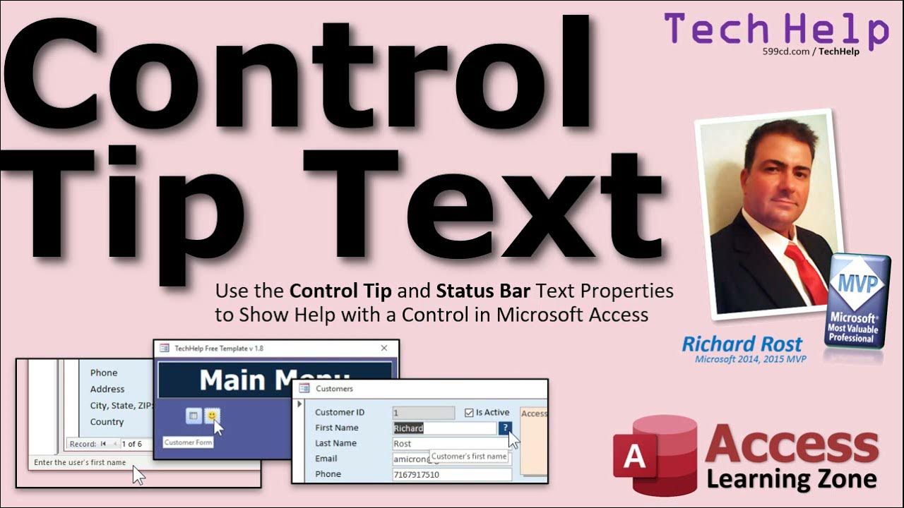 Use the Control Tip and Status Bar Text Properties to Show Help with a ...