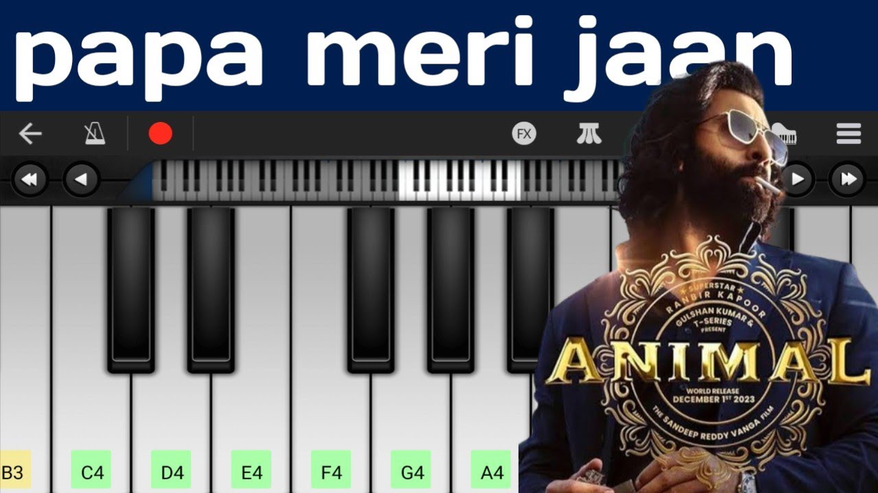 papa meri jaan piano tutorial [ animal ] movie - YouTube
