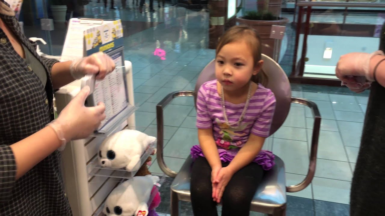 First ear piercing - YouTube