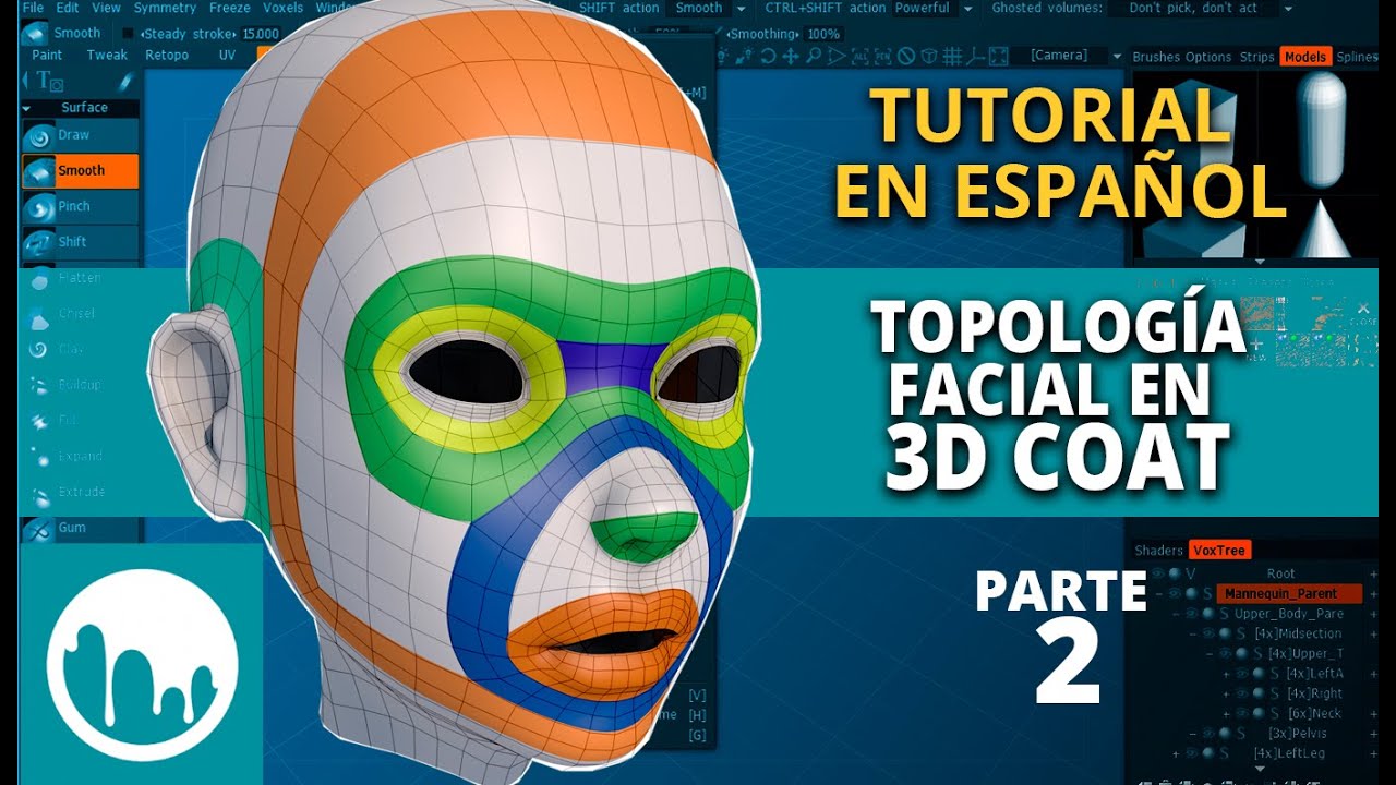Retopología Facial con 3DCOAT: la técnica definitiva para Retopología facial fácil - 2 ...