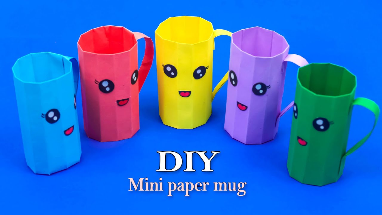 DIY MINI PAPER MUG / Paper Crafts For School / Paper Craft / Easy ...