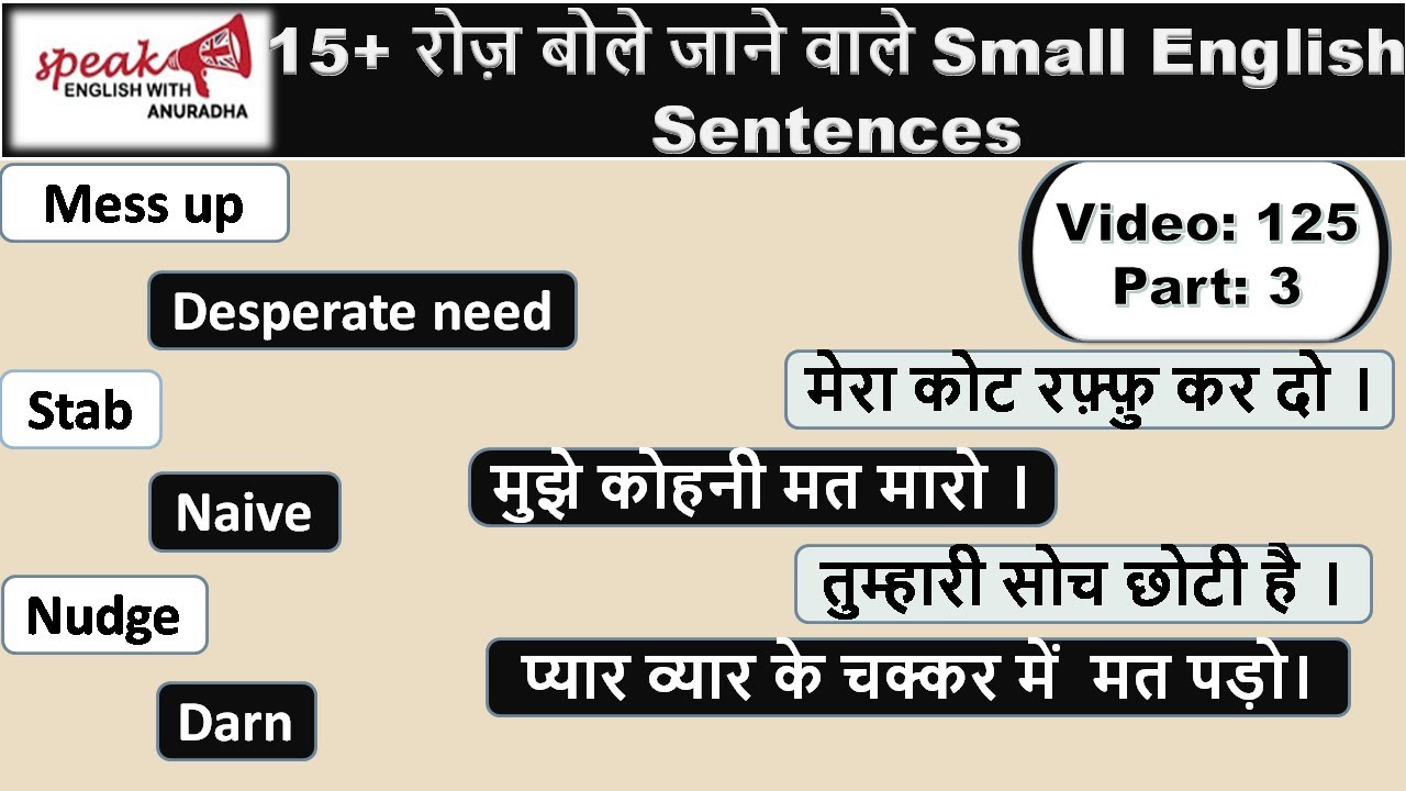 15+ spoken English sentences everyday -3 | English sentences | Basic ...