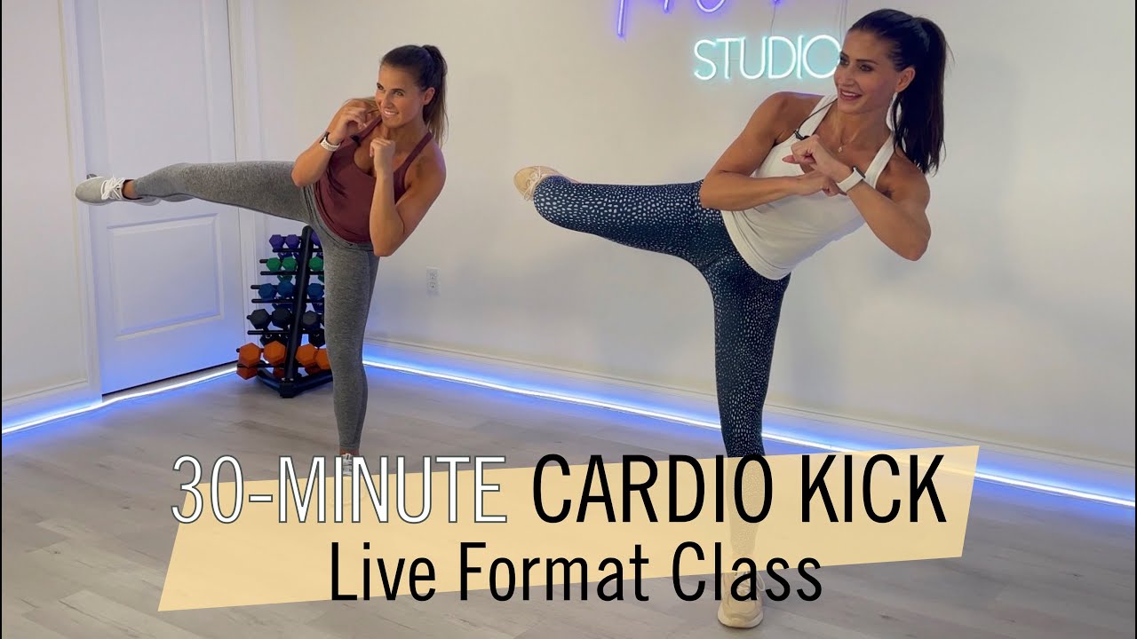 30 Minute Cardio Kickboxing No Equipment Live Format Class Youtube