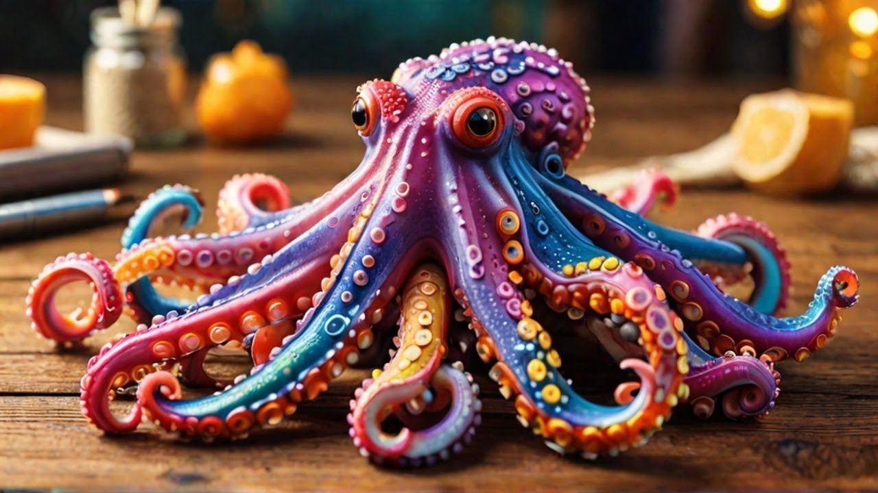 Drawing an octopus with ALL THE COLORS - Step by Step Tutorial - YouTube