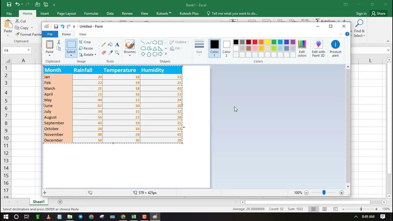 How to convert Excel to JPG using Paint - YouTube
