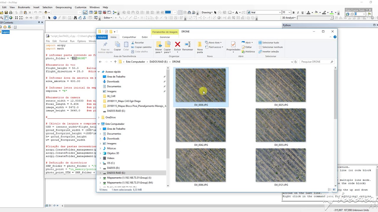 Arcpy - Automatic georeferencing of drone images - YouTube